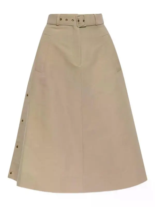 Moncler Belted Midi Skirt - Neutrals