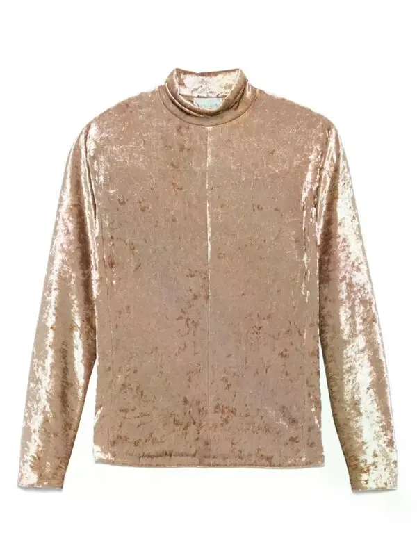 FORTE_FORTE Velvet Finish Top - Brown