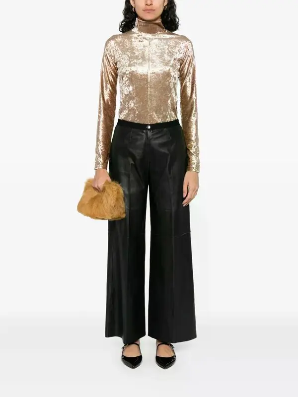 FORTE_FORTE Velvet Finish Top - Brown