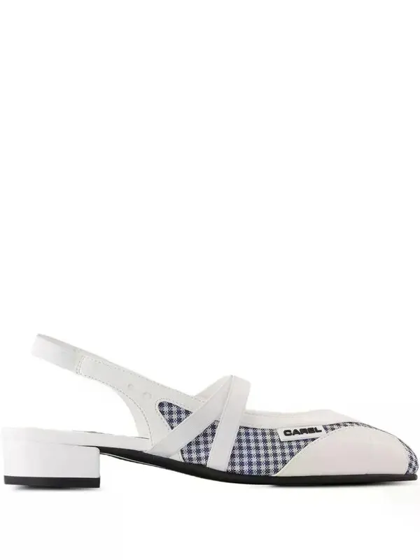 CAREL 20mm Slingback Flat Pumps - White