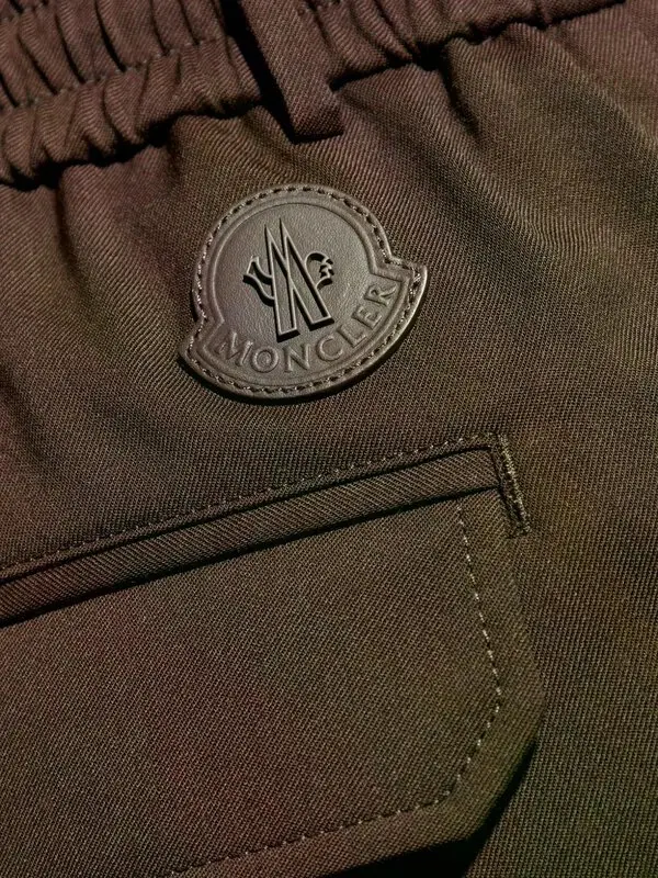 Moncler Logo-patch Trousers - Brown