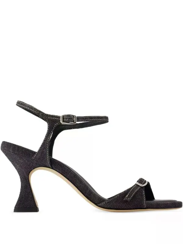 CAREL 70mm Slingback Denim Heeled Sandals - Black