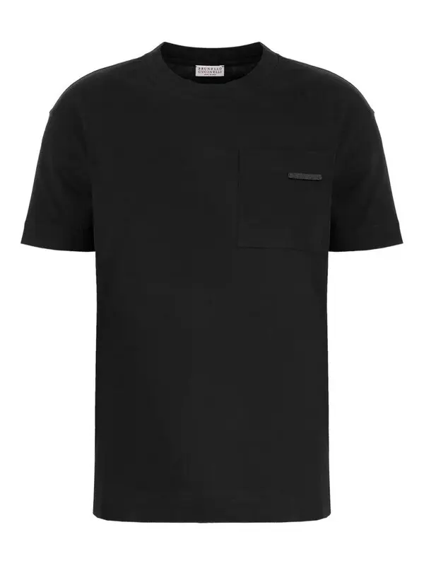 Brunello Cucinelli Embellished Pocket T-shirt - Black