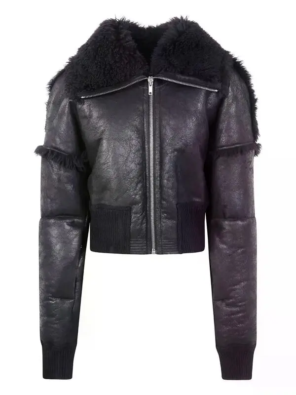 Rick Owens Shearling-collar Zip-front Jacket