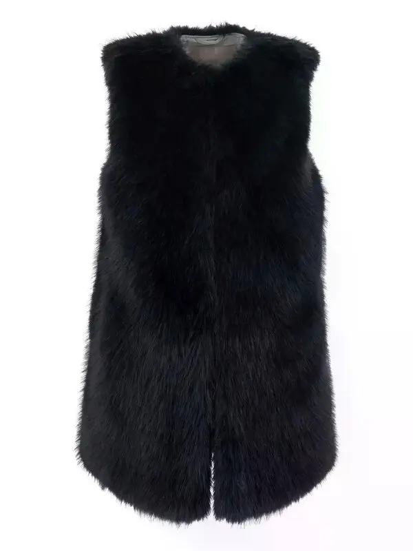 Herno Faux-fur Sleeveless Vest - Black