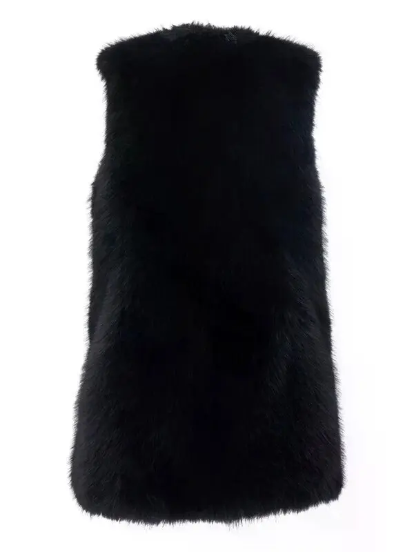 Herno Faux-fur Sleeveless Vest - Black