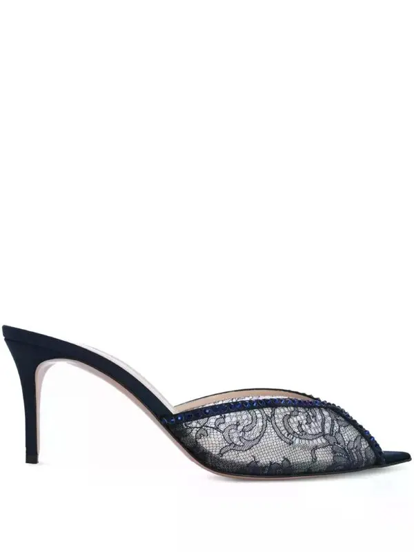 ANDREA WAZEN 75mm Katy Lace-embellished Mules