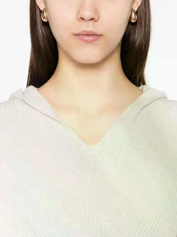 Max Mara Ribbed Hooded Jumper - Neutrals