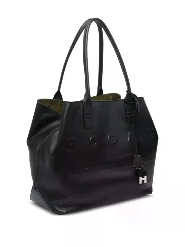 Hogan Embossed Leather Tote Bag - Black