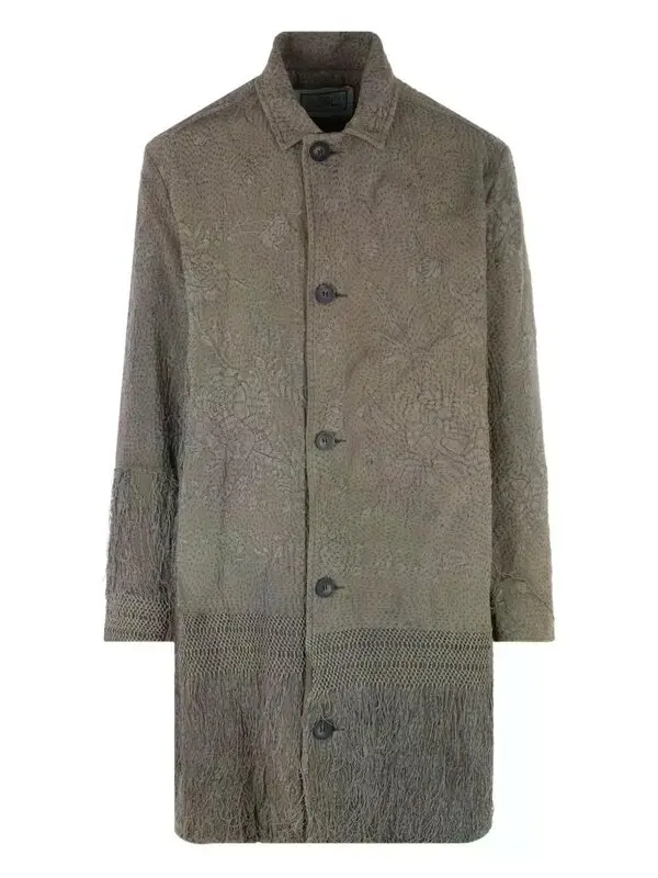 By Walid Embroidered Fringe Coat