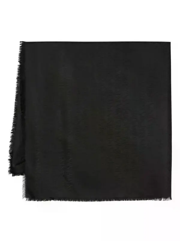 Saint Laurent Logo-jacquard Fringed Scarf