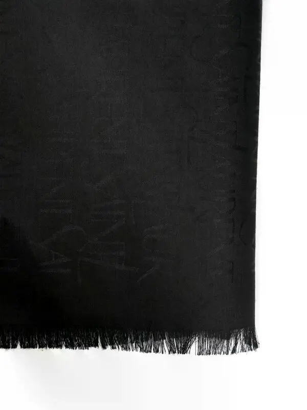 Saint Laurent Logo-jacquard Fringed Scarf