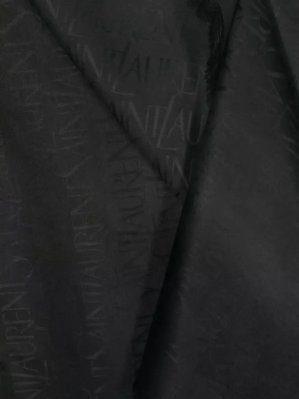 Saint Laurent Logo-jacquard Fringed Scarf