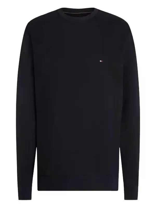 Tommy Hilfiger Crew Neck Jumper With Embroidered Logo - Blue