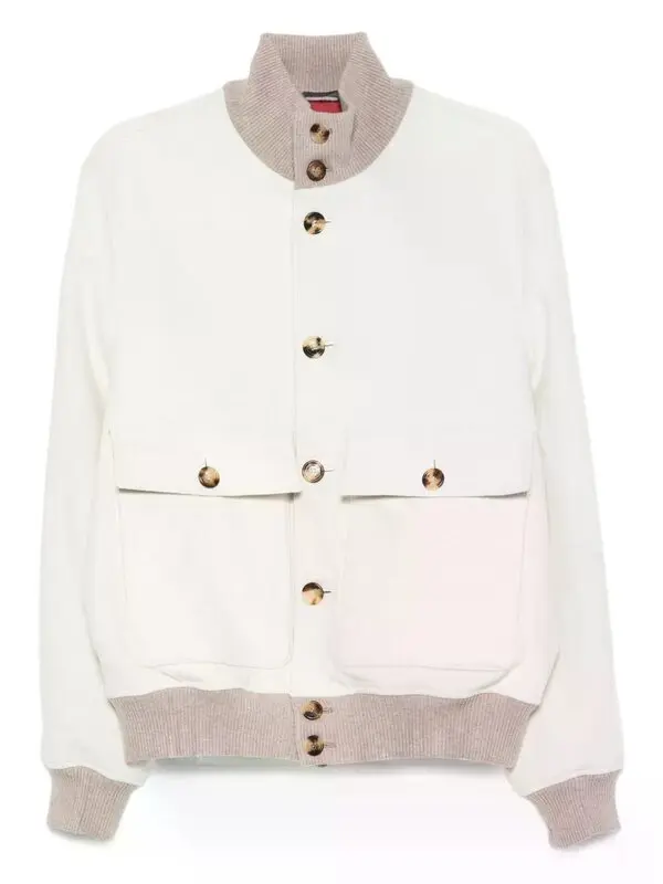 Brunello Cucinelli Button-up Bomber Jacket - Neutrals