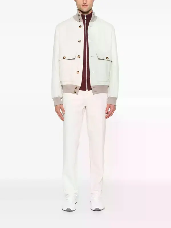 Brunello Cucinelli Button-up Bomber Jacket - Neutrals