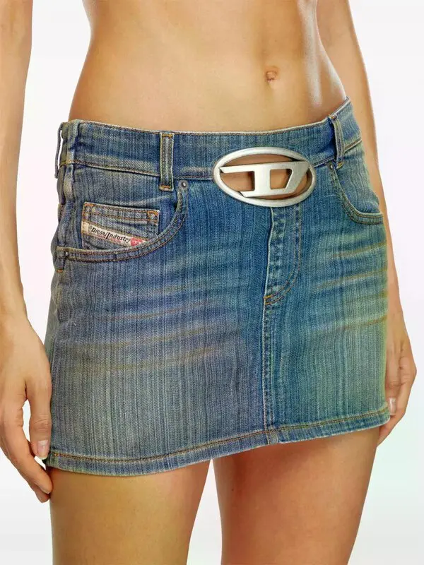 DIESEL® Logo-plaque Denim Mini Skirt
