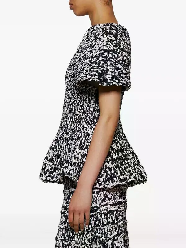 Khaite Mathilde Bubble-sleeve Peplum Top