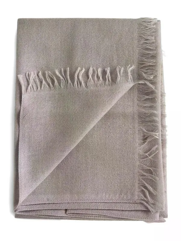 Brunello Cucinelli Fringed Rectangular Scarf - Grey