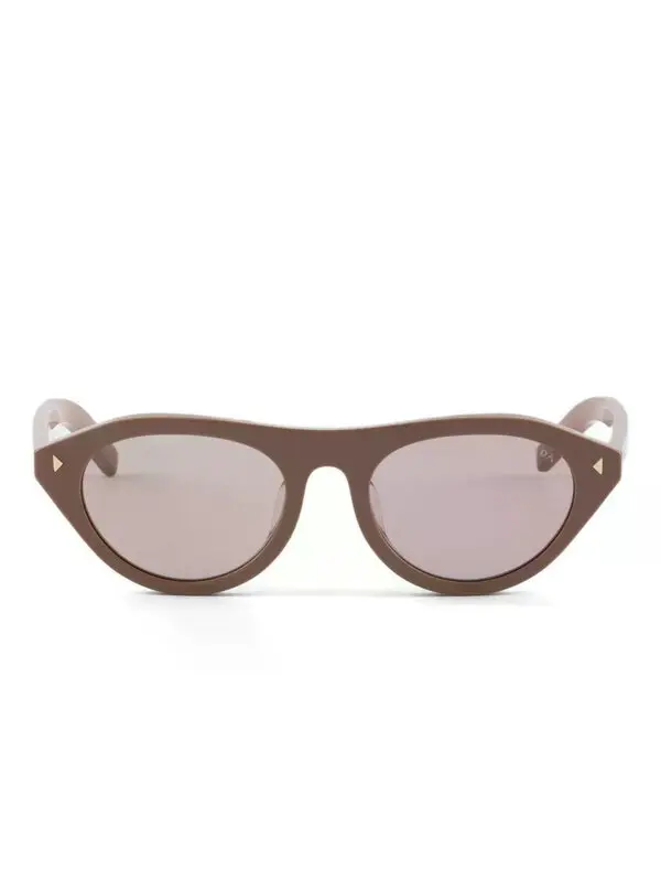 Prada Triangle-detail Cat-eye Sunglasses - Brown