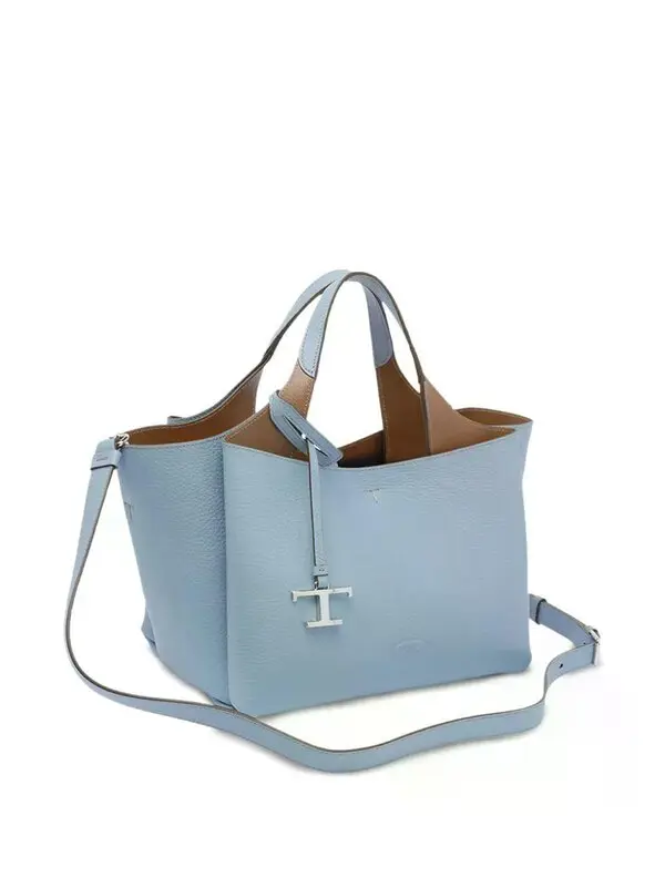TOD'S T-logo Leather Tote Bag - Blue