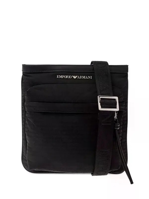 Emporio Armani Logo-plaque Messenger Bag - Black