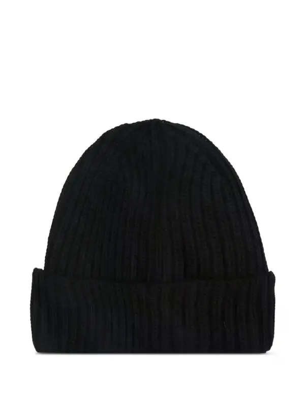 C.P. COMPANY Goggle-lens Ribbed Beanie - Black