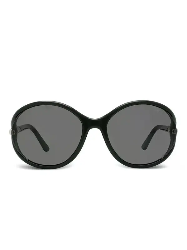 TOM FORD Round-frame Semi-rim Sunglasses - Black