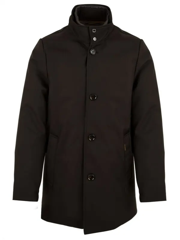 MOORER Coat With Removable Hood - Deep Brown