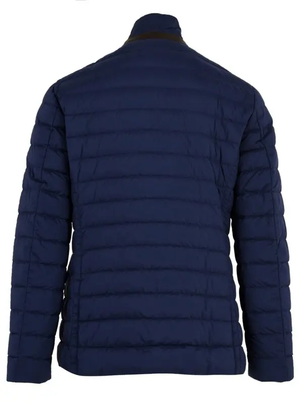 MOORER Quilted Down Jacket With Leather Detail