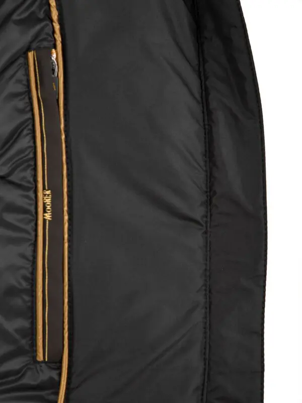 MOORER Quilted Coat With Fox Collar - Black