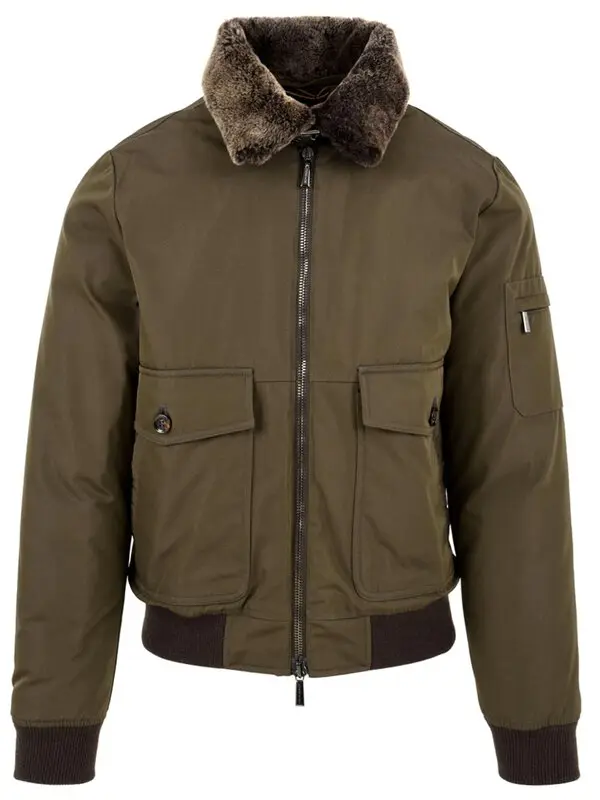 MOORER Down Jacket With Removable Fur Collar
