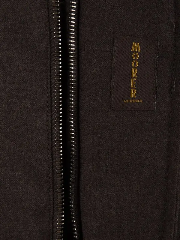 MOORER Button Detailed Down Jacket - Brown