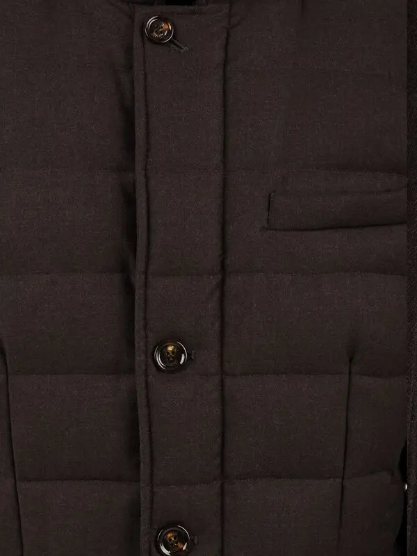 MOORER Button Detailed Down Jacket - Brown