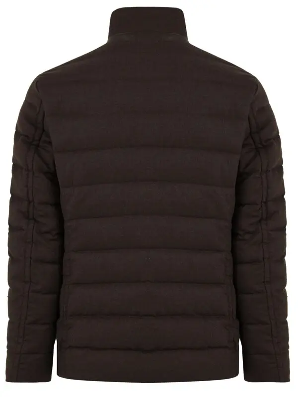 MOORER Button Detailed Down Jacket - Brown