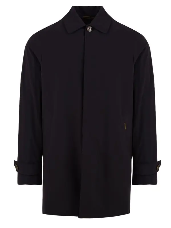 MOORER Classic Collared Coat - Blue