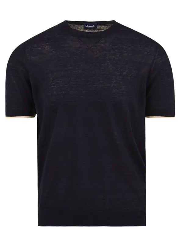 DRUMOHR Two-tone Crew Neck Sweater - Navy/luna