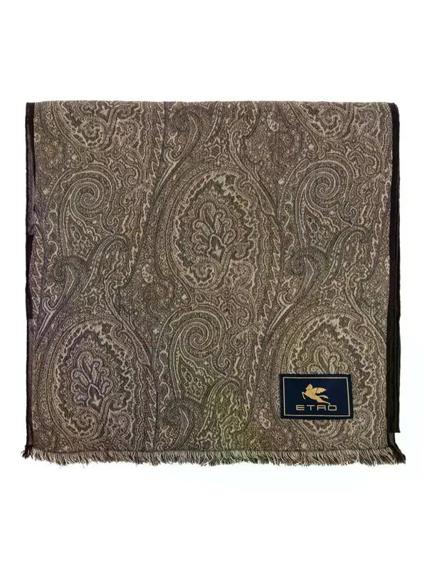 Etro Paisley-pattern Fringed Scarf - Brown