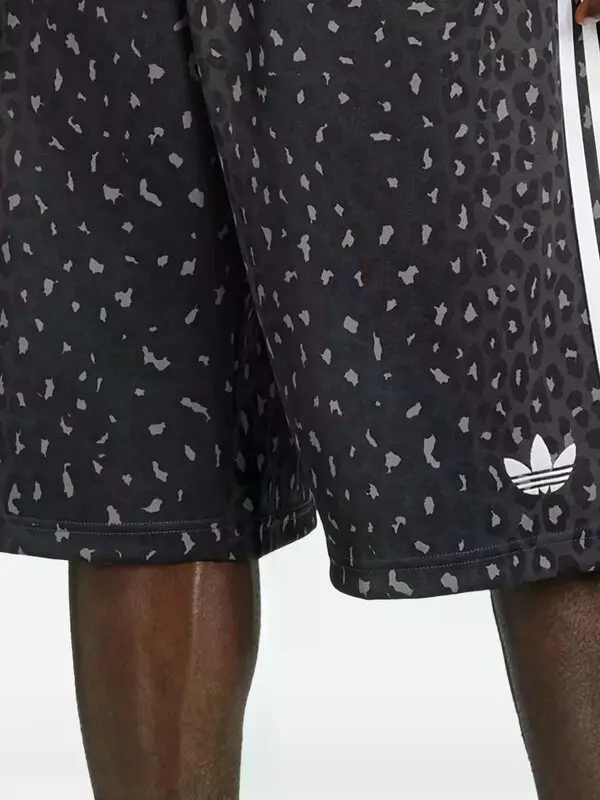Adidas Leopard-print Striped Track Shorts