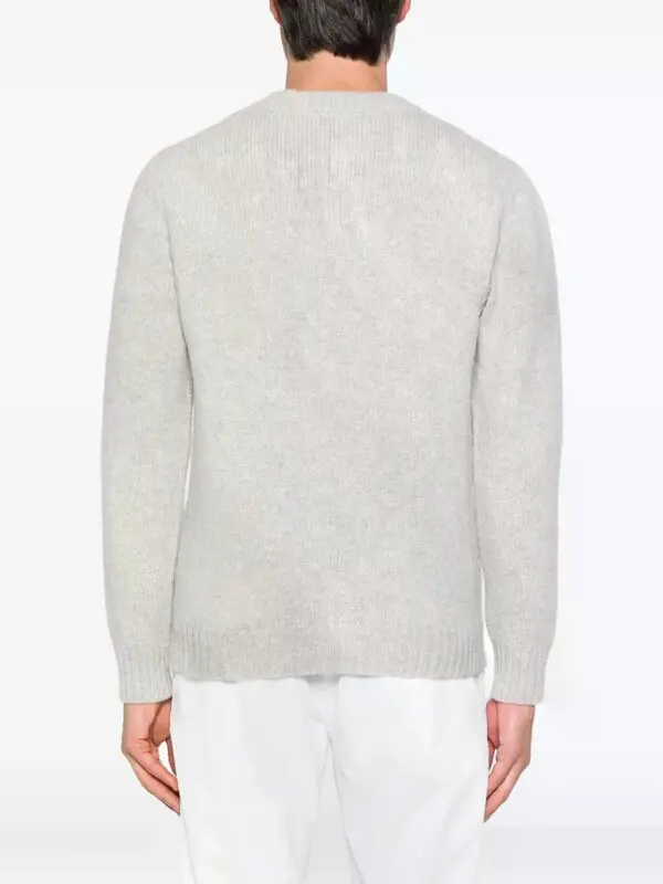 Eleventy V-neck Wool Sweater - Grey