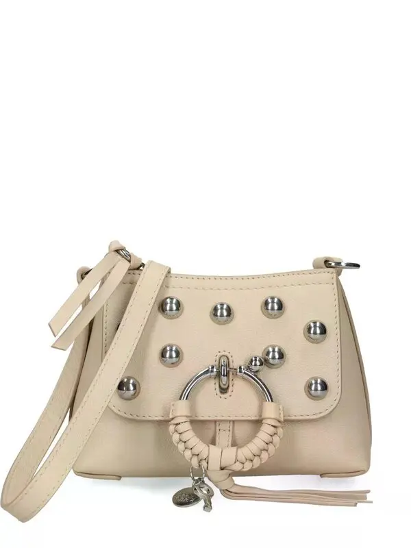 See By Chloé Ring-detail Studded Crossbody Bag - Neutrals