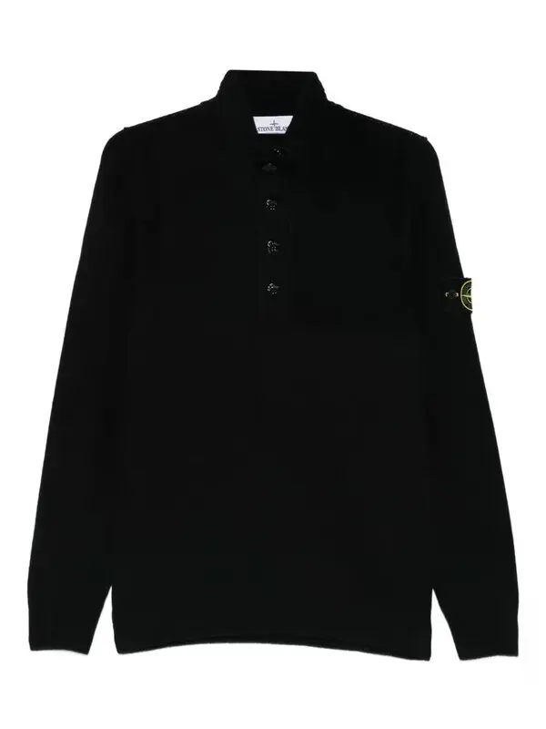 Stone Island High-neck Button Wool Sweater