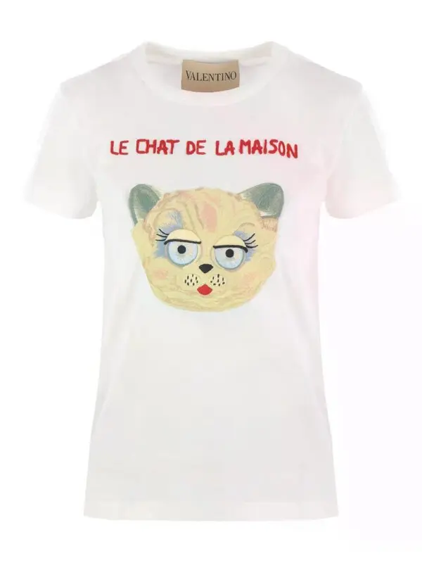 Valentino Garavani Cat-face Patch T-shirt - White