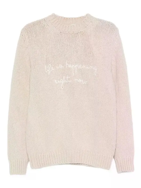 Eleventy Embroidered Crew-neck Sweater