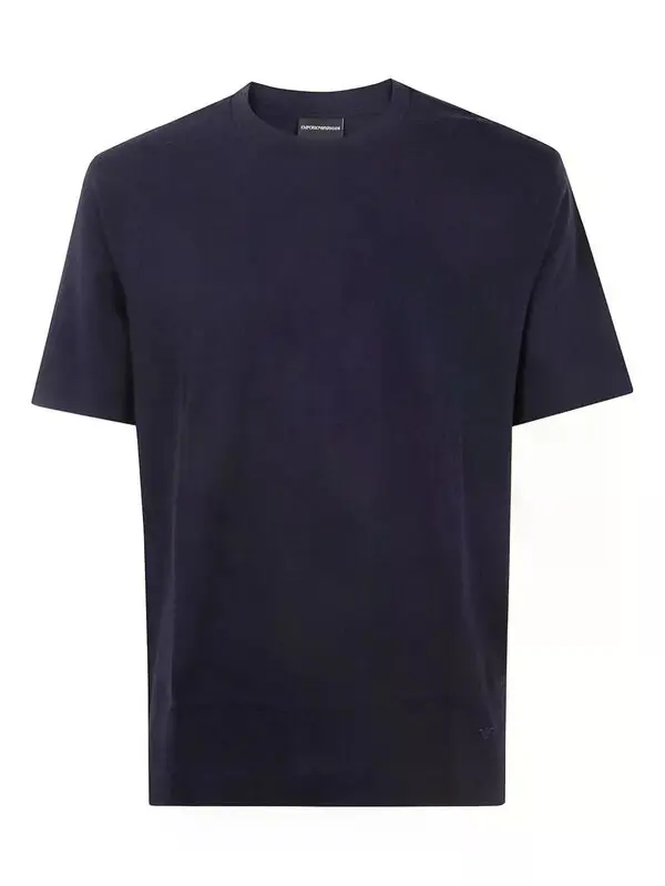 Emporio Armani Textured Cotton T-shirt - Blue
