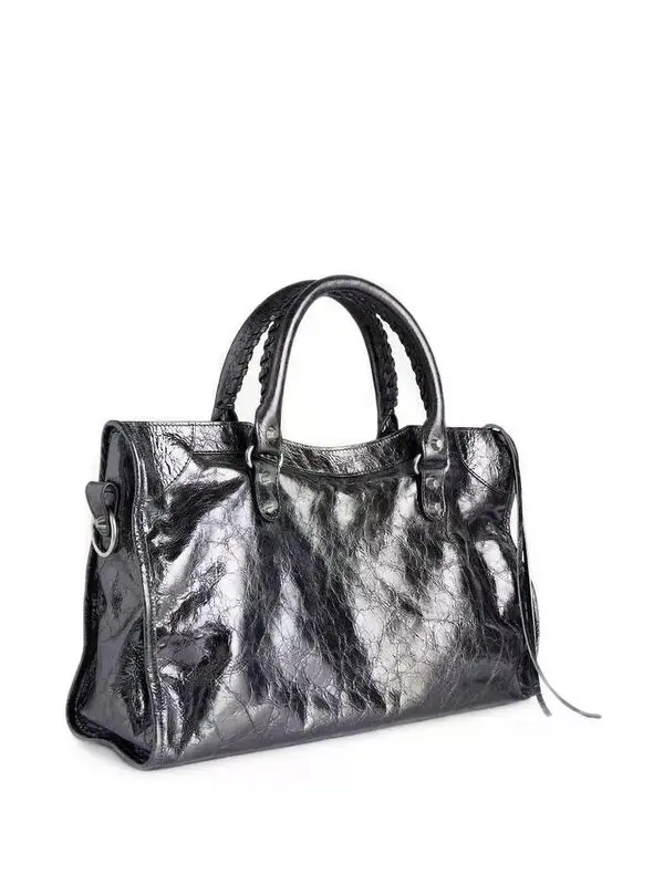 Balenciaga Neo Cagole Leather Shoulder Bag - Grey