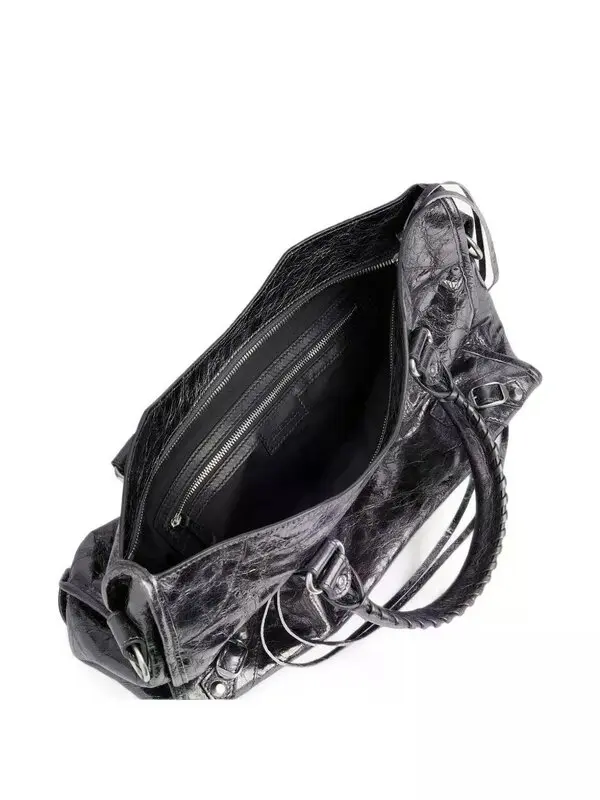 Balenciaga Neo Cagole Leather Shoulder Bag - Grey