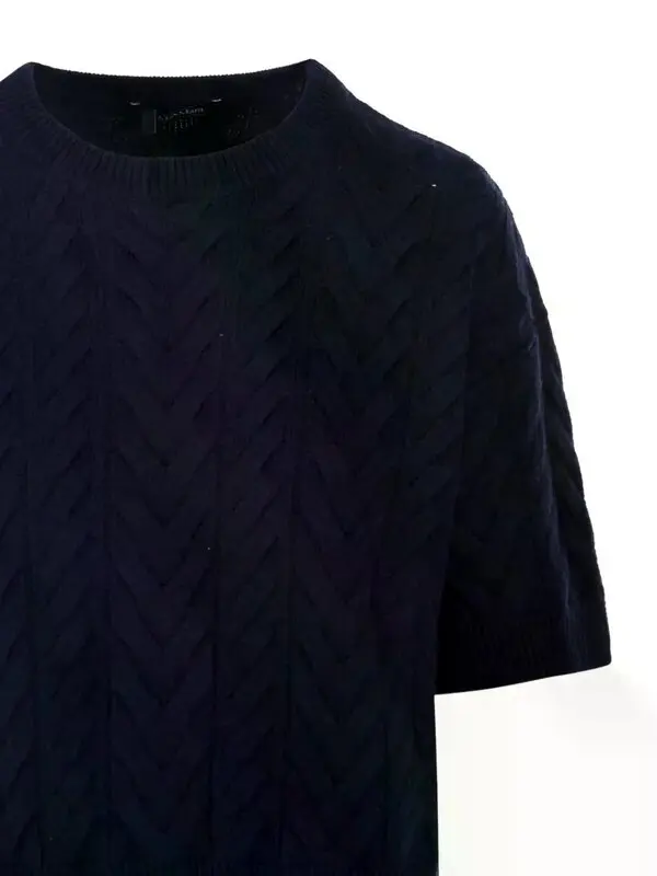 Max Mara Cable-knit Short-sleeve Jumper - Blue