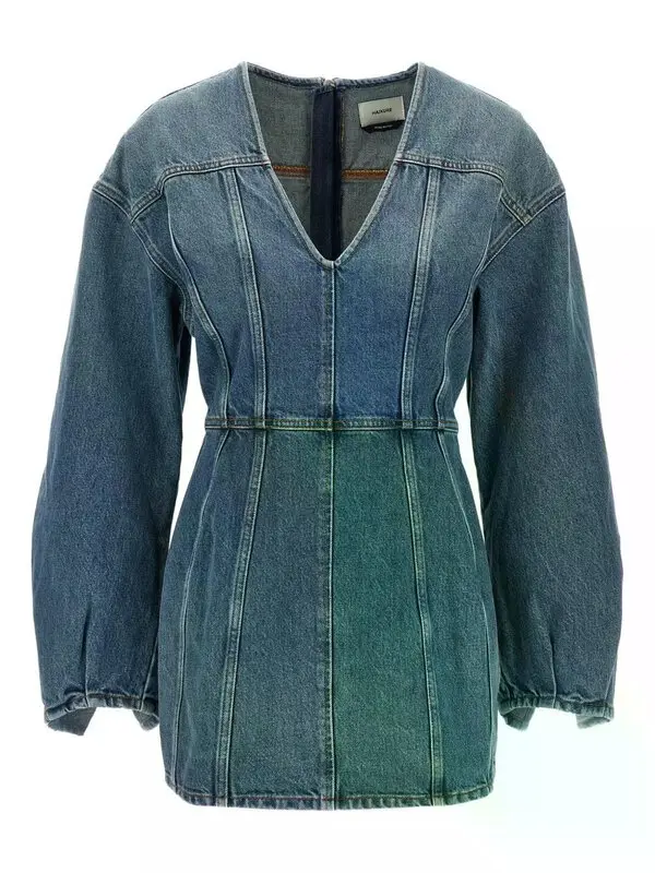 HAIKURE V-neck Denim Dress - Blue