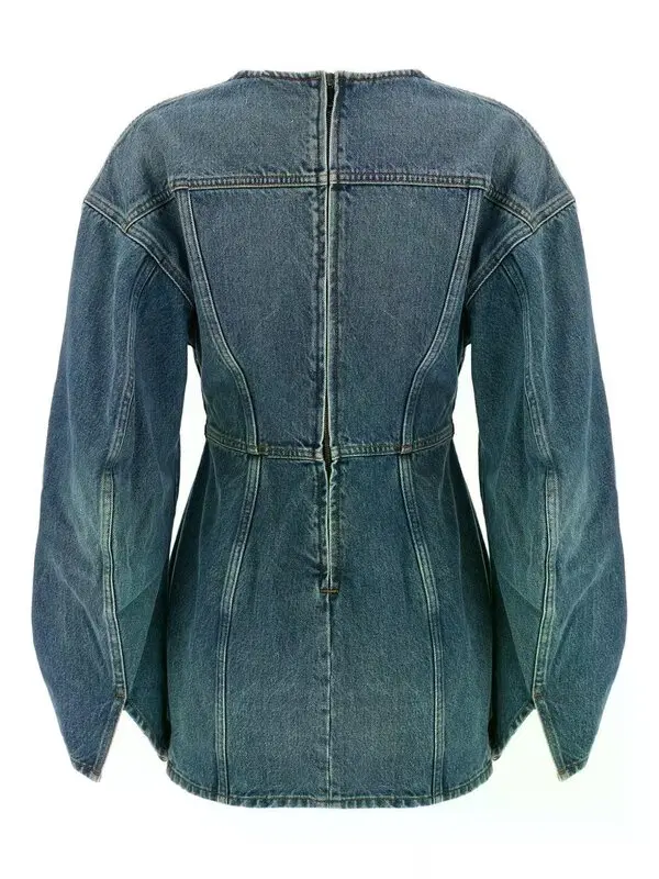 HAIKURE V-neck Denim Dress - Blue